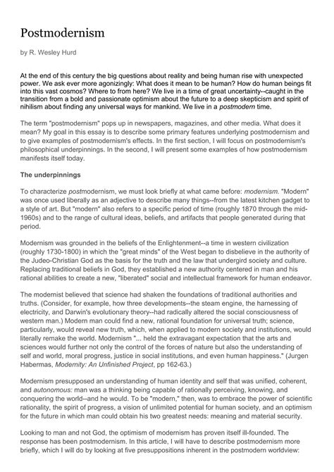 Postmodernism Doc
