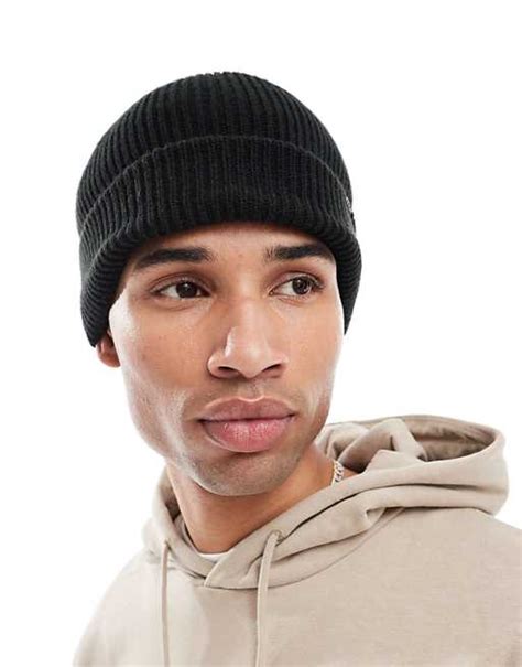 French Connection FCUK ribbed beanie hat in black | ASOS