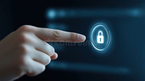 Finger Activating Digital Interface On Touchpad Seamless Interaction With Technology Stock