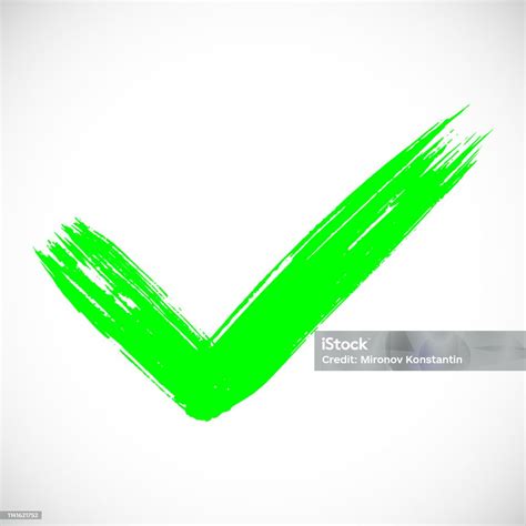 더러운 그런 지 손으로 그린 브러시 스트로크 틱 V 벡터 일러스트 레이 션 흰색 배경에 고립 그래픽 디자인을 표시 합니다 체크