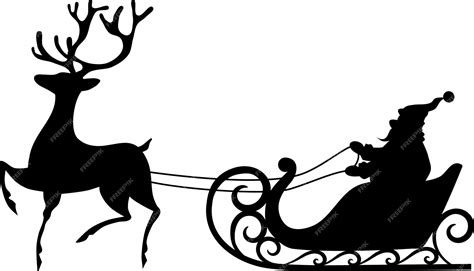 Premium Vector Santa Sleigh Silhouette