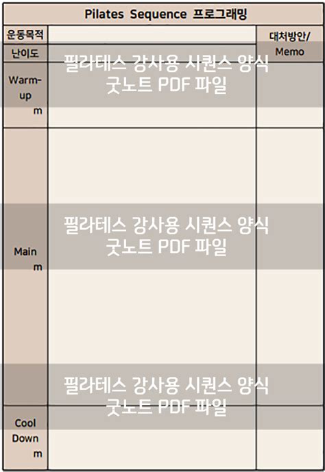 필라테스 강사 시퀀스 양식 굿노트 Pdf 드립니다 크몽