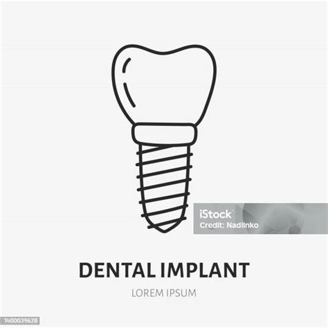 치과 임플란트 낙서 라인 아이콘 인간의 치아 치료의 벡터 얇은 윤곽선 그림 교정 치과를위한 검은 색 선형 기호 0명에 대한 스톡 벡터 아트 및 기타 이미지 Istock
