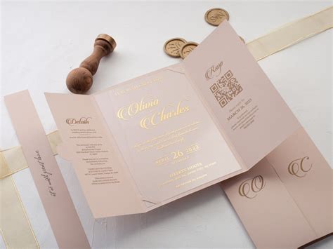 folded wedding invitation acrylic wedding invitation with qr etsy uk