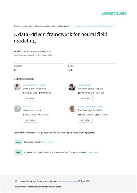 pdf a data driven framework for neural field modeling