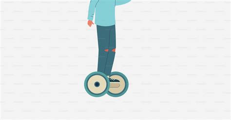 남자 만화 캐릭터는 호버보드를 타고 휴대폰으로 스마트 시티 현대 기술을 사용하고 흰색 배경에 격리된 평면 벡터 삽화를 사용한다 사진 Unsplash의 통신 이미지