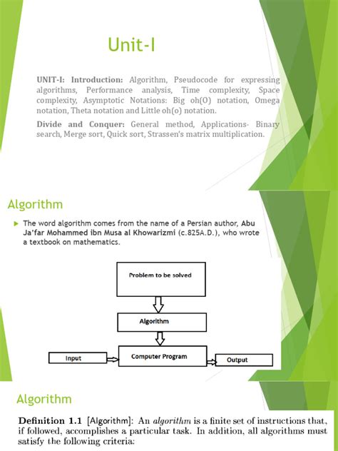 DAA Unit-I PART A Introduction | PDF | Time Complexity | Algorithms