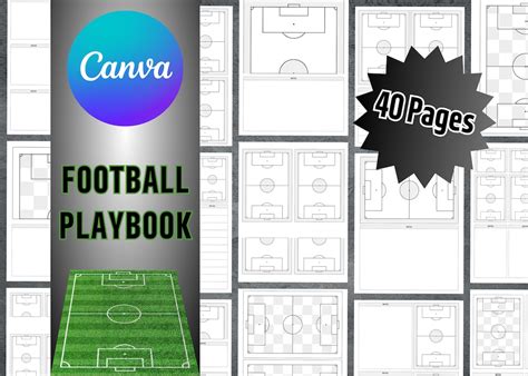Football Playbook Template Printable Blank Soccer Diagrams Canva