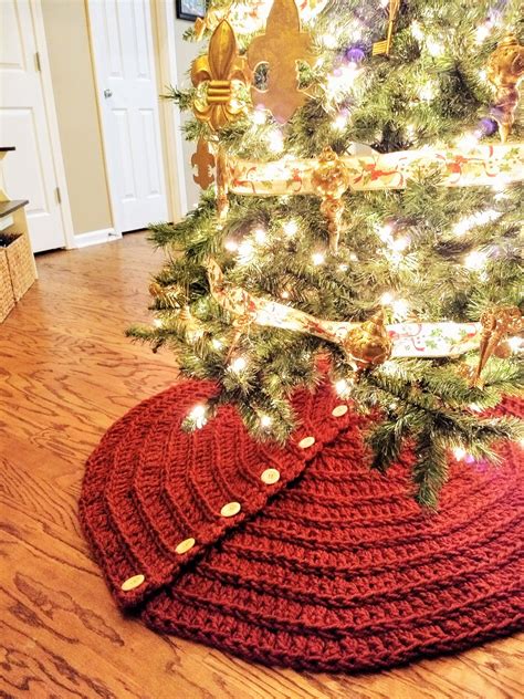 Farmhouse Christmas Tree Skirt Crochet Pattern Cozy Nooks Designs