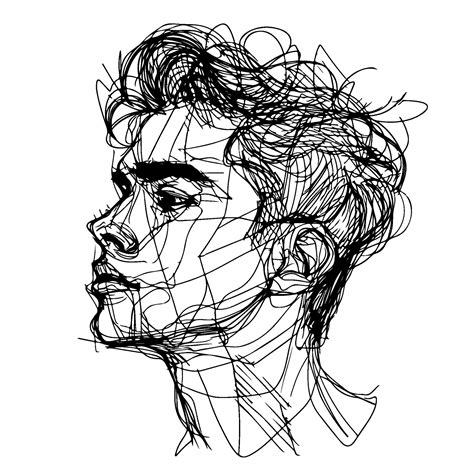 Black And White Sketch Line Portrait Of A Person 41869463 Vector Art At