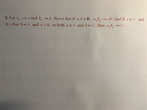 Solved 2 Let An A And B 0 Or B 0 And A 0 Or Both A Chegg Com