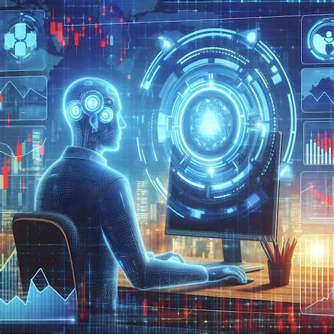 Premium Photo 2d Vector As Stock Trader Using Ai For Predictive Stock Trading Concept As A