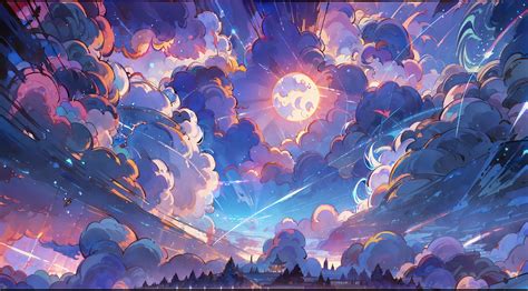 超现实主义杰作，它以冷色调呈现美丽而壮观的景色。云朵形成背景 Seaart Ai