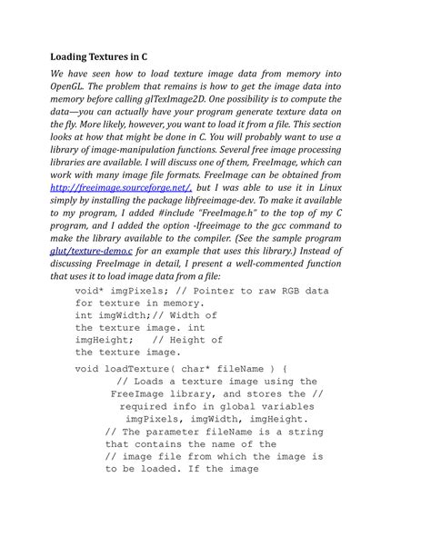 Loading Textures In C The Problem That Remains Is How To Get The Image Data Into Memory Before