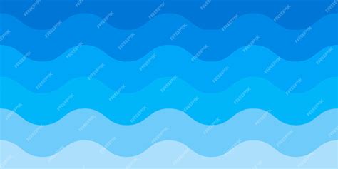 Premium Vector Blue Wave Sea Pattern Background Vector Illustration