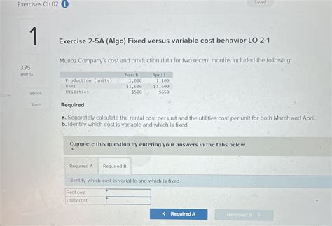 solved exercise 2 5a algo fixed versus variable cost