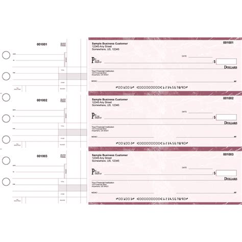 Abc Manual Checks For Business 3 On A Page With Stub Voucher 500 Checks