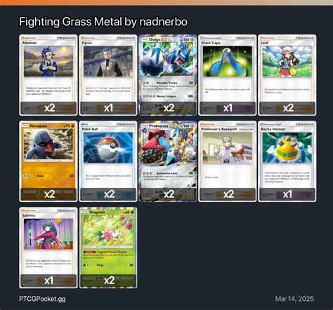 Fighting Grass Metal By Nadnerbo Pokémon Tcg Pocket