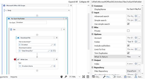 For Each File Folder Activity From Microsoft Office 365 Doesnt