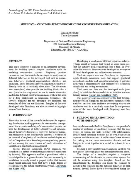 Simphony An Integrated Environment For C Pdf Conceptual Model Simulation
