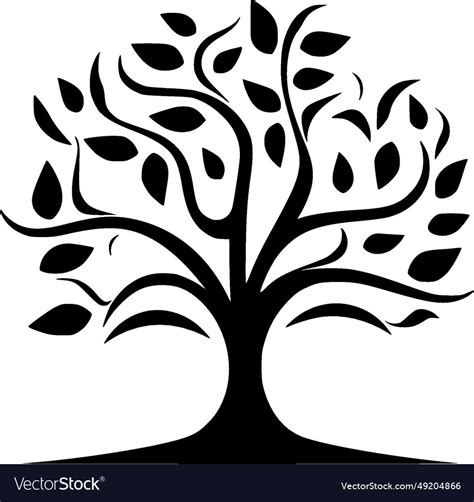 Tree Black And White Royalty Free Vector Image
