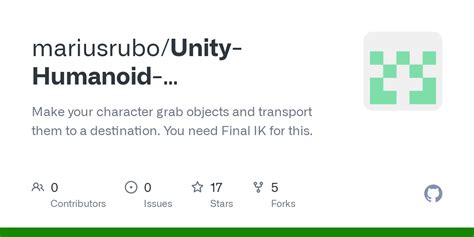 GitHub Mariusrubo Unity Humanoid TransportObjects Make Your Character Grab Objects And