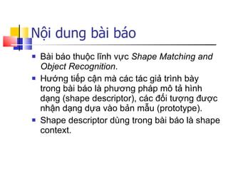 Shape Matching And Object Recognition Using Shape Contexts PPT