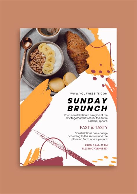 Edit This Hand Drawn Abstract Pancakes Brunch Restaurant Flyer Template