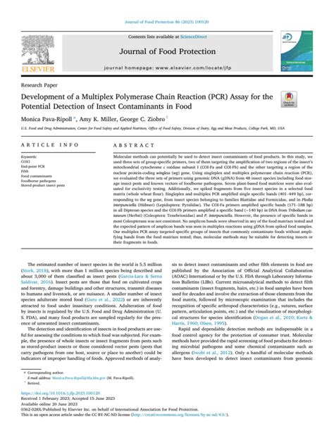 Development Of A Multiplex Polymerase Chain Reaction Pcr Assay For The Potential Detection Of