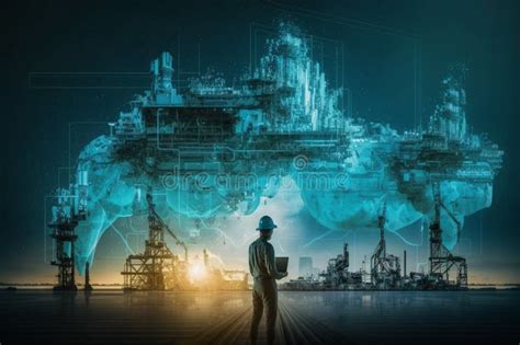 Oil Gas Industry Business Created With Generative Ai Technology Stock