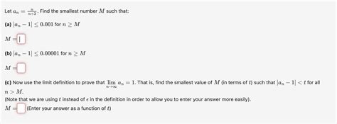 Solved Let An N 3n Find The Smallest Number M Such That Chegg Com