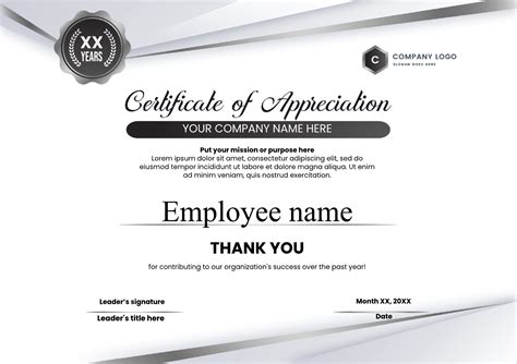Printable Work Anniversary Certificate Templates —