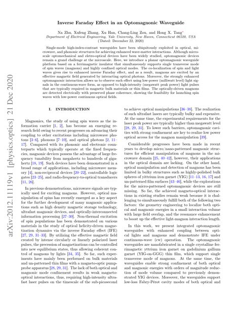 Pdf Inverse Faraday Effect In An Optomagnonic Waveguide