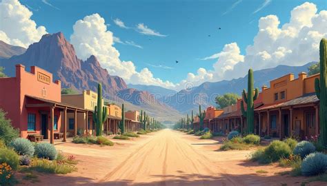 Desert Town Street Stock Illustrations 2 274 Desert Town Street Stock