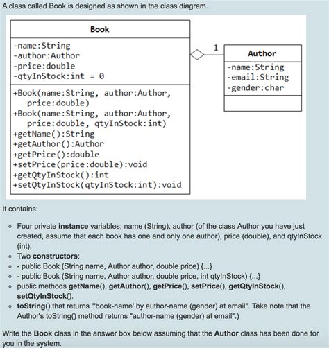 solved a class called book is designed as shown in the class