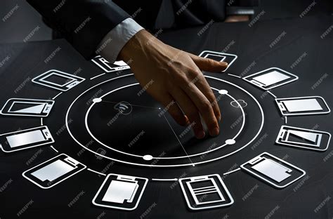 Businessman Touching Digital Document Management System Interface Premium Ai Generated Image