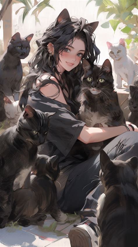 Пин от пользователя 心琳 蔣 на доске 999 Рисунки девушки Девушка кошка