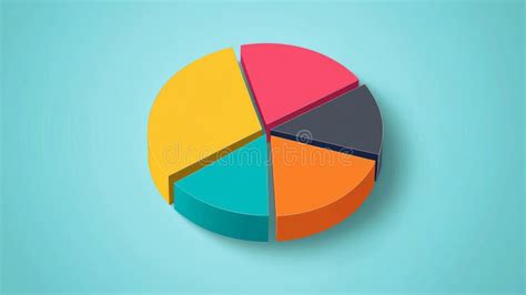 A Colorful 3d Pie Chart On A Light Blue Background Perfect For