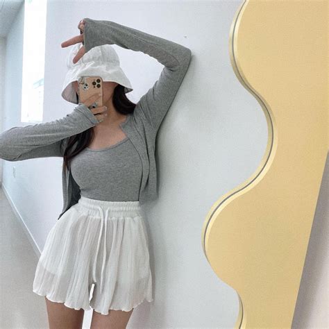 쫀쪼니 골지 나시 가디건 세트 에이블리