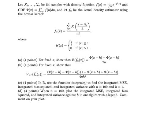 solved 27 let x1 xn be iid samples with density function f x