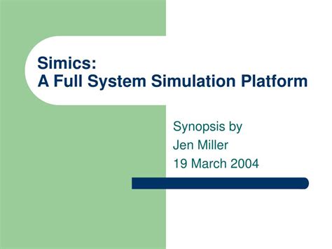 Ppt Simics A Full System Simulation Platform Powerpoint Presentation Id5637954
