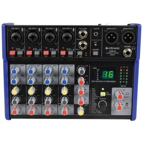 Citronic Csd 6 Compact Mixing Desk With Bluetooth And Dsp Effects Citronic From Inta Audio Uk