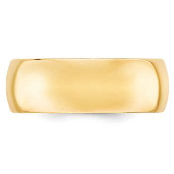 14k Gold 8mm Plain Comfort Fit Wedding Band Ring
