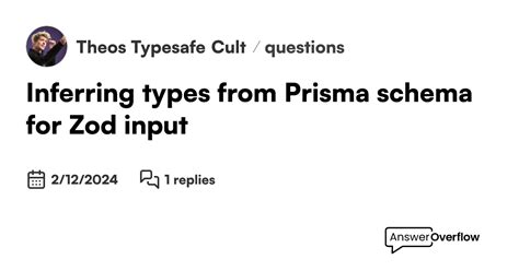 Inferring Types From Prisma Schema For Zod Input Theos Typesafe Cult