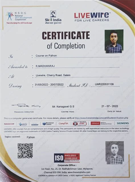 Madhanraj R On Linkedin Pythoncertified Codingjourney Livewire Python