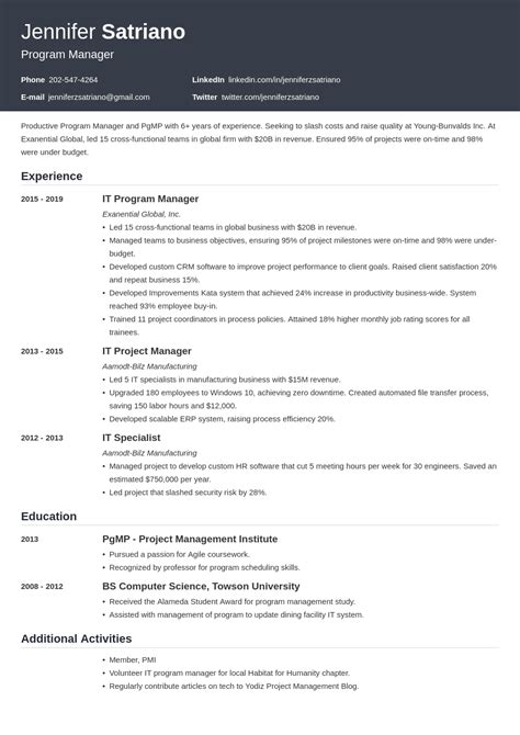 Program Manager CVExamples And Writing Tips Program Manager CVExamples And Writing Tips