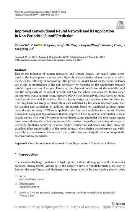 Improved Convolutional Neural Network And Its Application In Non Periodical Runoff Prediction