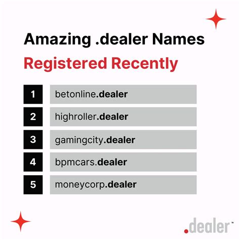 🎉 Check Our These Amazing Dealer Names That Have Been Registered