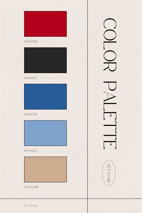 Color Palette Design Inspiration ⏐ Red Black Blue Light Blue Beige