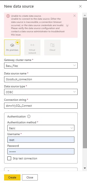 Mysql How To Connect Odbc Source To On Premises Data Gateway In Power
